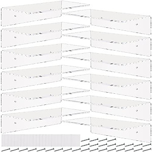 12 Pack Acrylic Floating Shelves 12 Inch Clear Acrylic Shelf Wall Display 4 mm Thick Invisible Book Shelves for Bedroom, Living Room, Bathroom, Office