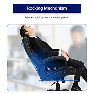 Office Chairs Computer Chairs Big and Tall 500lbs Desk Chair for Heavy People Wide Seat PU Leather Adjustable Rolling Swivel Ergonomic Chair with Lumbar Support Headrest, Black