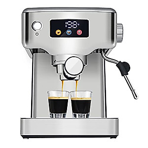 Homtone Espresso Machine 20 Bar, Stainless Steel Espresso Machine with Milk Frother for Cappuccino, Latte, Touch Screen Espresso Coffee Maker for Home (Modern)