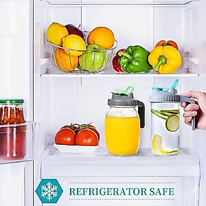 2 Pack Wide Mouth Mason Jar Pour Spout Lids with Handle Reusable Plastic Flip Cap Lid,Leak-proof Airtight Seal Black, 86mm (Jar Not Included)