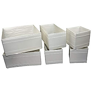 Ikea Drawer Storage Organizer Box Bin Tote White (6 Piece)