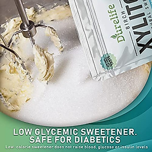 DureLife XYLITOL Sugar Substitute 5 LB Bulk (80 OZ) Made From 100% Pure Birch Xylitol NON GMO - Gluten Free - Kosher, Natural sugar alternative, Packaged In A Resealable zipper lock Stand Up Pouch Bag