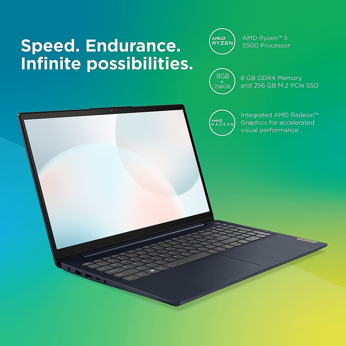 2021 Lenovo IdeaPad 3 15.6" FHD Business Laptop AMD Ryzen 5 Qud-Core 3500U 16GB DDR4 256GB NVMe SSD AMD Radeon Vega 8 HDMI Webcam Google Classroom Abyss Blue Windows 10 Pro w/ RE USB 3.0 Flash Drive