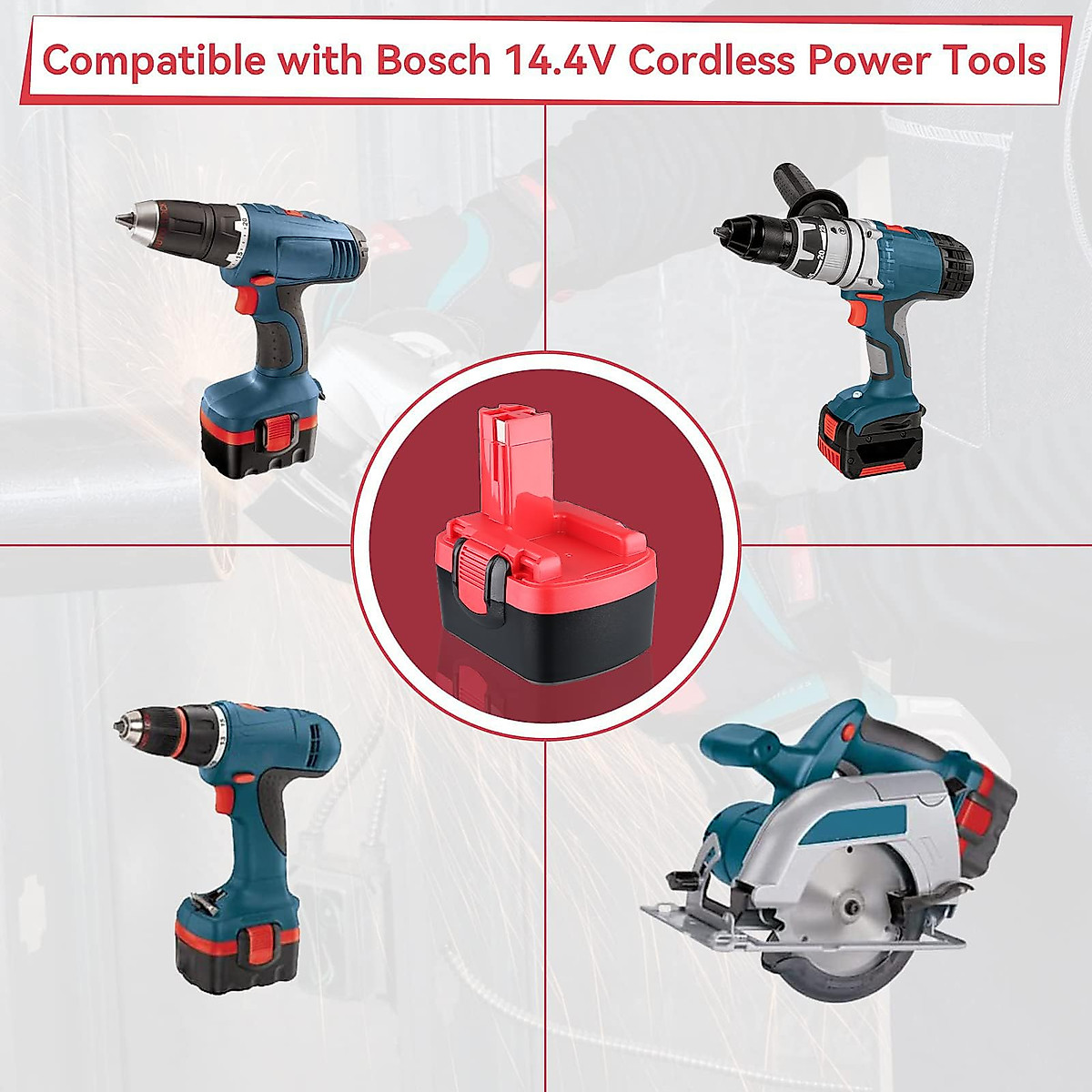 VANON 2Pack 14.4V 3.6Ah BAT140 Ni-MH for Bosch 14.4V Battery BAT038 BAT040 BAT041 BAT159 Compatible with Bosch 14.4V Cordless Power Tools