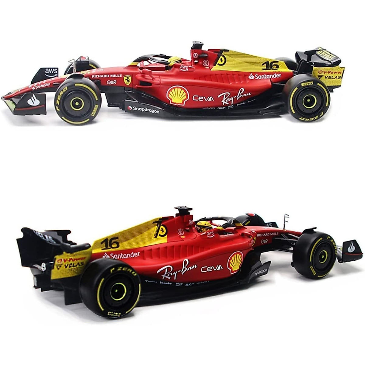 Xiangtat Bburago 1/18 2022 F1-75 75th Anniversary #16 Charles Leclerc F1-75#55 Carlos Sainz Alloy Luxury Vehicle Diecast Cars Model Toy Collection Gift (1/18 F1-75 75th #55)