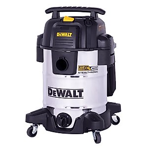 DEWALT 10 Gallon STEALTHSONIC Shop Vacuum Wet and Dry, Ultra Quiet Heavy Duty Shop Vacuum with Attachments, Powerful Outdoor Shop Vac for Car, Garage, Workshop, Jobsite, Patio, DXV10S-QT, 5 Peak HP