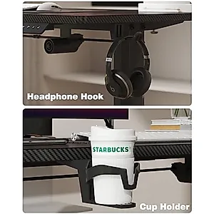 Shahoo Electric Standing Desk 55 Inch, Ergonomic Height Adjustable Table with T-Shaped Metal Bracket Modern Computer Workstations for Home Office, Black, 55x24 Inch