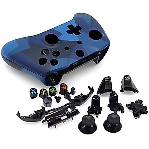 Deal4GO Full Housing Shell kit w/Trigger Button Thumbsticks Replacement for Xbox One Slim Controller 1708 Midnight Forces II Edition