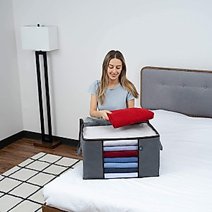 VENO 7 Packs Clothes Storage Bag Organizer, 4 Packs of Cloth Storage and 3 Packs of Tall Blanket Storage