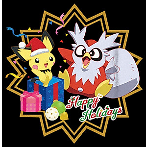 Fifth Sun Kids' Pokemon Holiday Party Boys Short Sleeve Tee Shirt, Black, Small