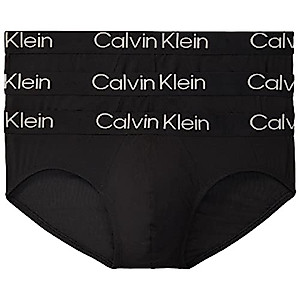 Calvin Klein Men's Ultra Soft Modern Modal Hip Brief, 3 Black, L