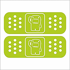 JINTORA Sticker - Decal - JDM - Die Cut - domo kun Band Aid Small 2nd - 187x99 mm - JDM - Die Cut - Car - Truck - Bus - Window - Laptop - Coach - Rear Window - Yellow Green