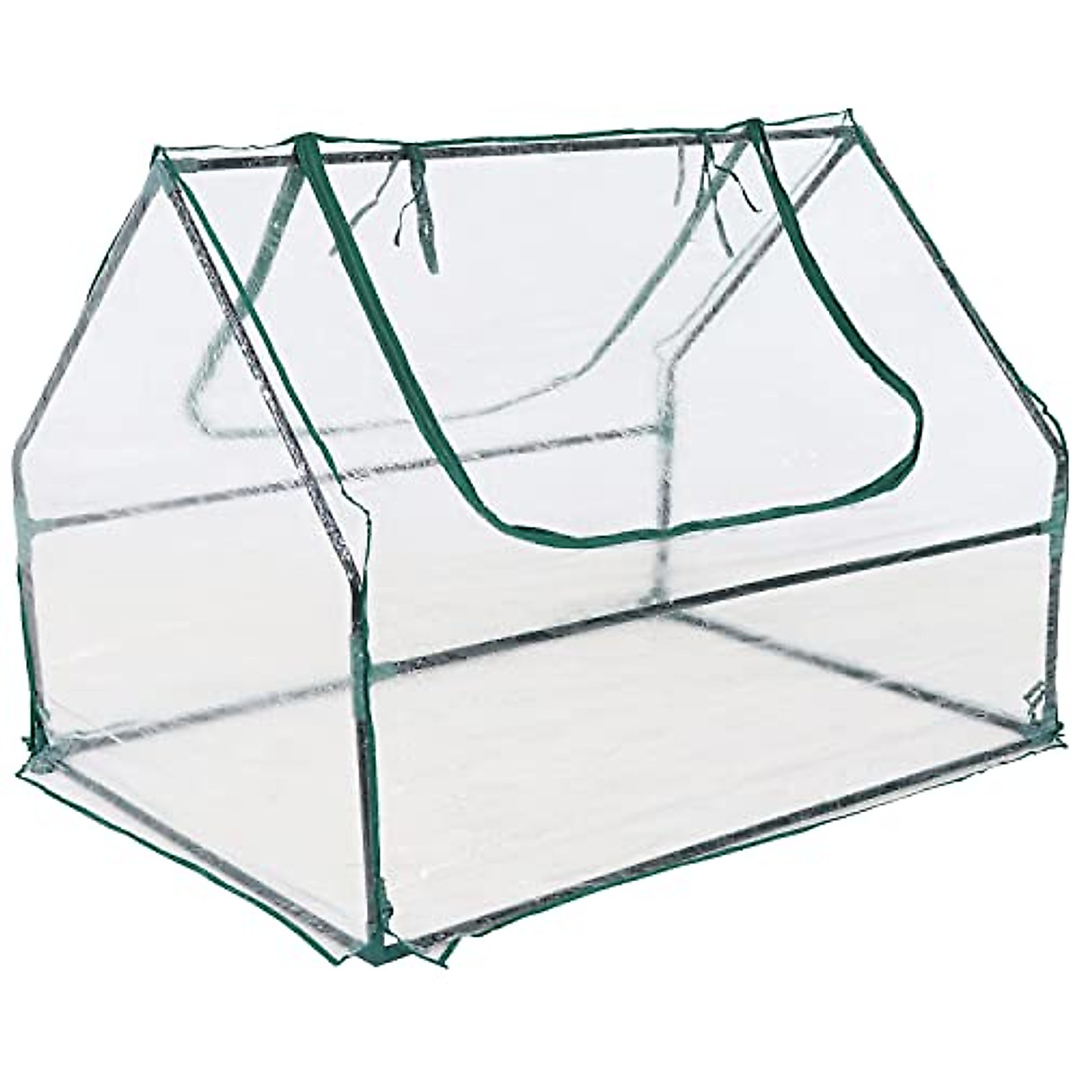 Sunnydaze Outdoor Portable Mini Greenhouse Tent with 2 Zippered Side Doors and Steel Tube Frame - Clear - 4' x 3'