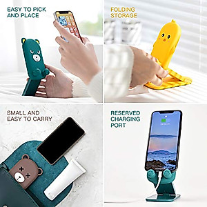 Anpdasi Cell Phone Stand , Fully Foldable, Adjustable Desktop Phone Holder Cradle Dock Compatible with Phone, iPad Mini, Tablets (4-10"), All Phones (Yellow Chick)