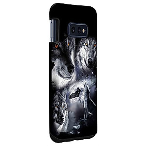 Galaxy S10e Space Wolves 3 Three Snow Wolf Howling At Moon Case