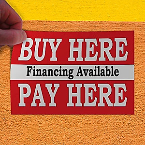 Decal Stickers Multiple Sizes Buy Here Pay Financing Available Red Industrial Vinyl Safety Sign Label Business 36x24Inches