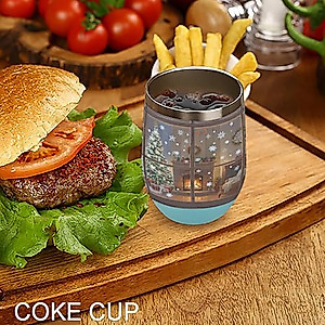 WYUSPGK 304 Stainless Steel Insulated Cup, Warm Fireplace Print Smooth Rim, Durable & Reusable - Perfect for Office, Home, And Travel