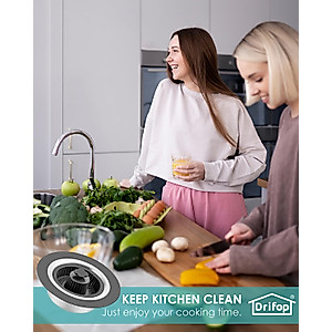 Drifop 3 in 1 Kitchen Sink Stopper and Strainer Combo, Pop Up Stainless Steel Kitchen Drain Strainer, Anti-Clogging Sink Strainer Basket with Handle for Standard 3-1/2 inch Drain, 1Pack