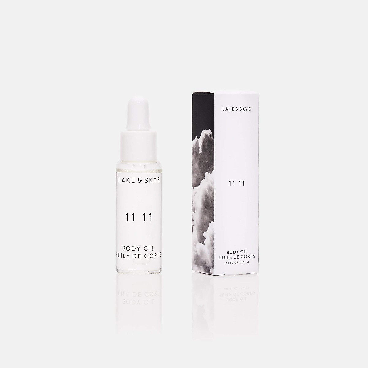 Lake & Skye 11 11 Body Oil Mini, 0.33 fl oz (10 ml) - Hydrating with Vitamin E & Sweet Almond Oil - Sheer & Uplifting Scent