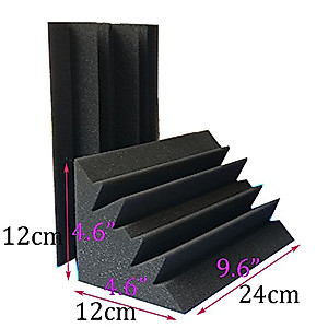 8 PCS 4.6"x4.6"x9.4" Sale Acoustic Foam Black Bass trap Soundproof foam