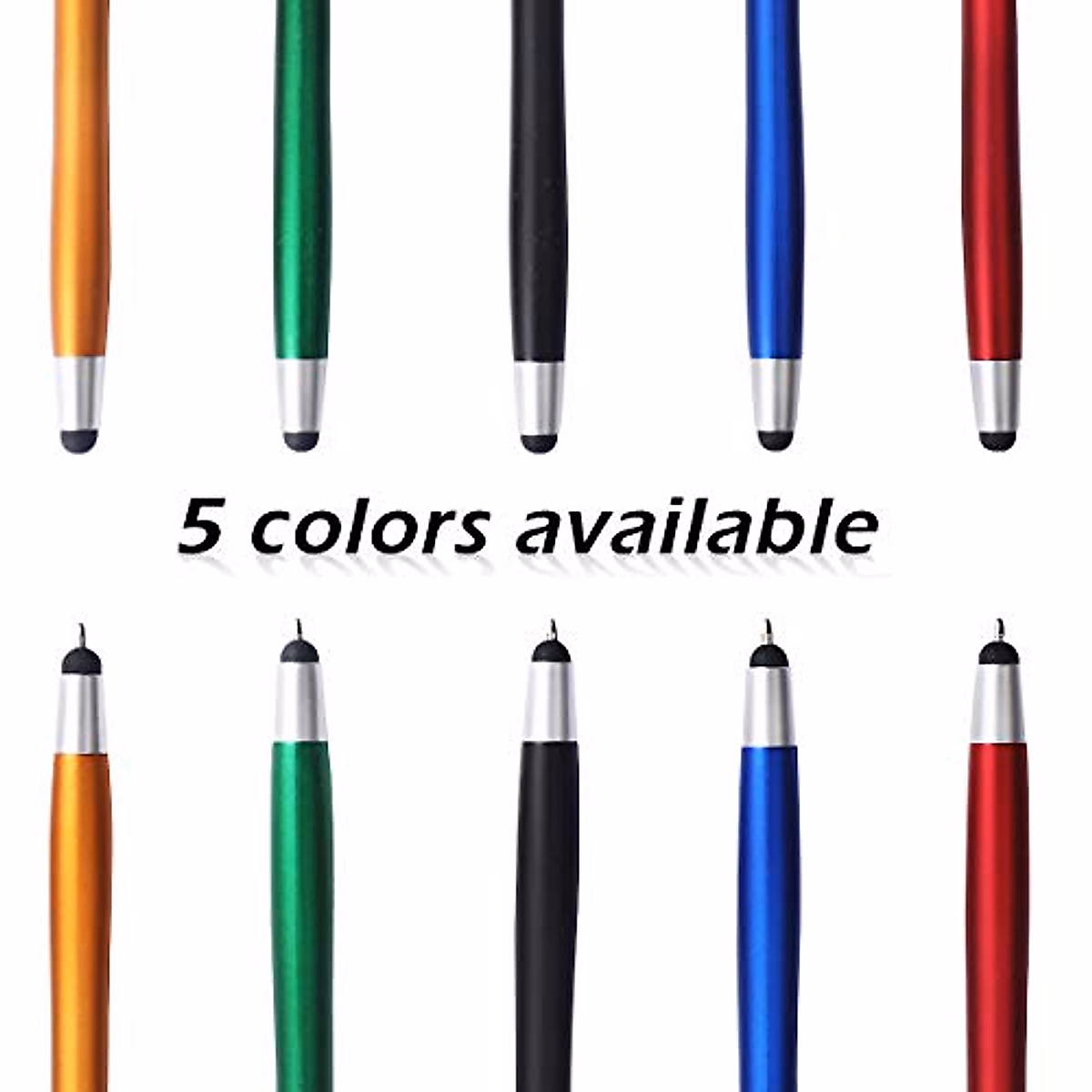 Ballpoint Pens Stylus Pens for Touch Screens Medium Point Black Ink Writing Pen 2 in 1 Office Pen with Stylus Tips for iPhone iPad (5 Count)