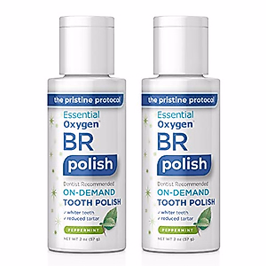 Essential Oxygen BR On-Demand Tooth Polish, Peppermint, White,2 Ounce (Pack of 2)