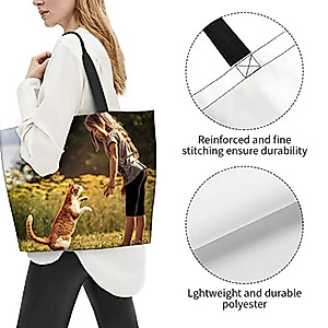 kvtiwee Custom Tote Bags Women Large With Your Photos For Pet/Animal, Reusable Beach Bags Shoulder Bag Handbag Waterproof for Grocery Shopping