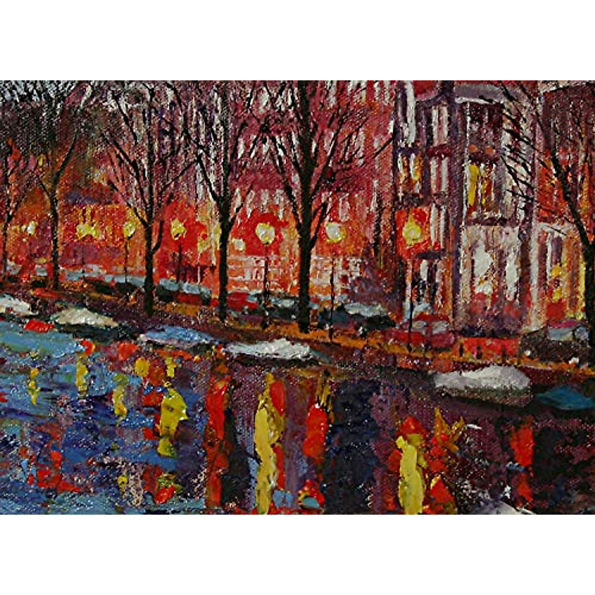 (SOLD) Lights Along Amsterdam - the canals of the Netherlands by internationally renown painter Yary Dluhos