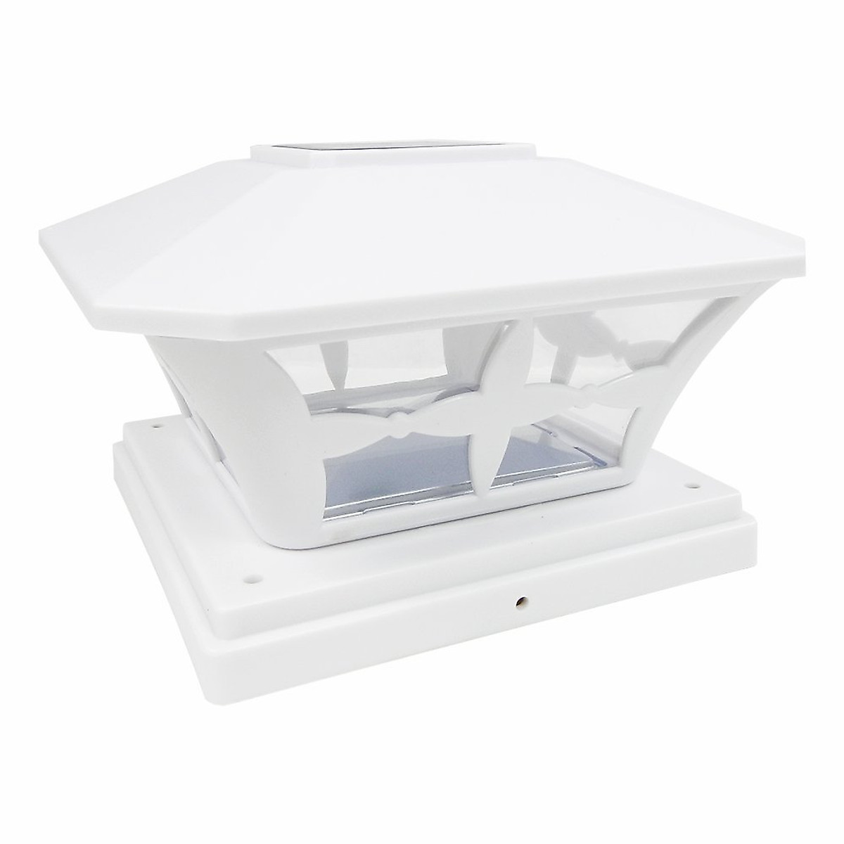 iGlow 12 Pack White Outdoor Garden 6 x 6 Solar SMD LED Post Deck Cap Square Fence Light Landscape Lamp PVC Vinyl Wood