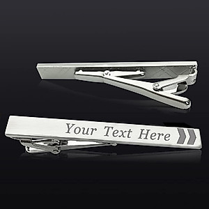 EDSG Personalized Tie Clips Pin for Men Engraved Exquisite Stainless Steel Personalized Gift for Best Man Usher Dad Boyfriend Husband Wedding Birthday Engagement Anniversary Xmas Gift (Silver)
