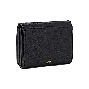 HOBO Lumen Medium Bifold Wallet For Women - Snap Button Flap Closure With Genuine Leather Construction, Compact and Handy Wallet Black One Size One Size