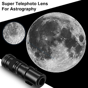 Ultra Telephoto 420-800mm F8.3 Manual Zoom Lens for Nikon DSLR F-Mount Cameras(D850 D810 D800 D610 D750 D500 D7200 D7500 D7100 D5600 D5300 D600 D3500 D3400 D3300 D3200 D5200 D5100 D5000 D7000 D700)