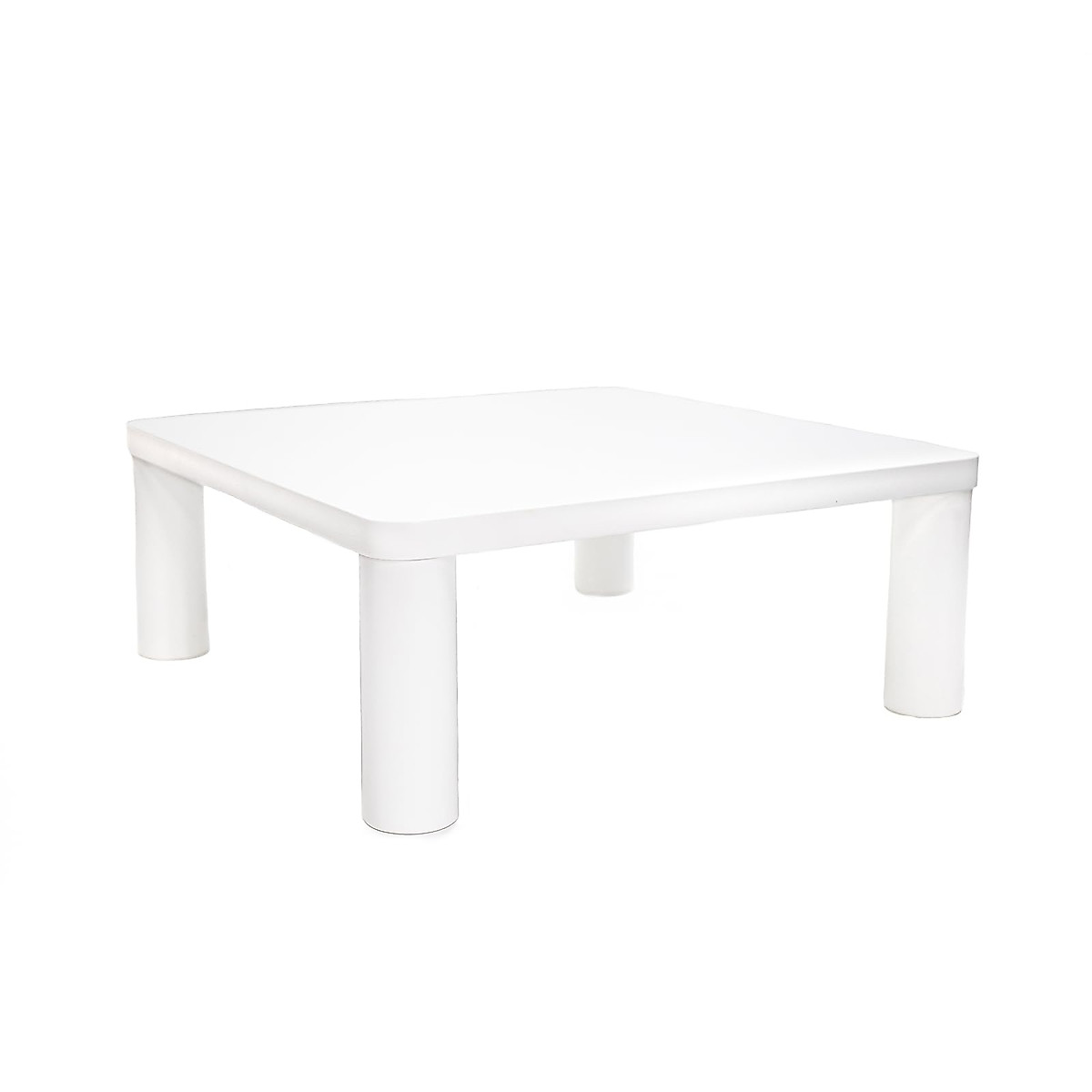 White Coffee Table, Modern Sofa Center Table, Small Square Coffee Stable, TV Stand Side End Table for Small Apartment, Living Room, Office, Home, Office