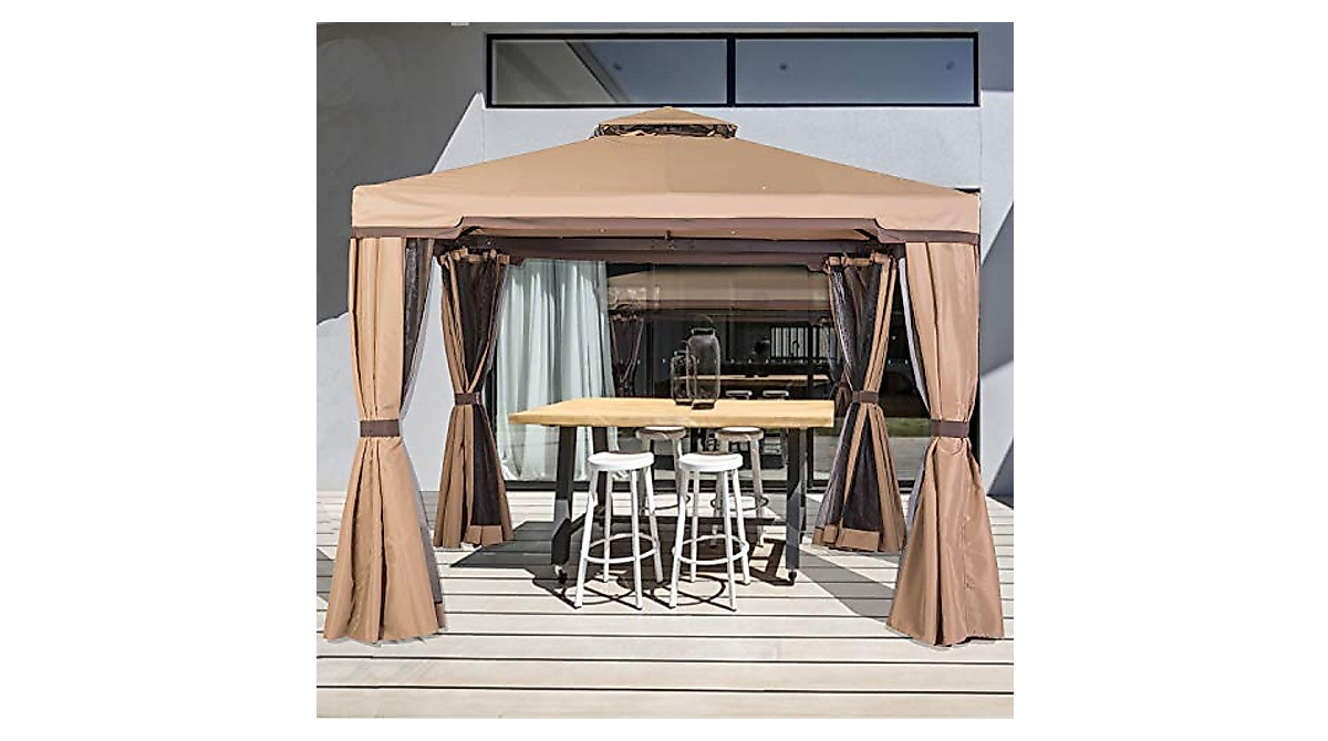 Patiomore Outdoor Garden Gazebo 10x10 Ft All Season With Mosquito Net