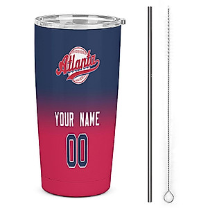 Custom Car Tumbler,Tumblers Stainless Steel 20.8oz,Personalized Baseball Cup,Sports Travel Coffee Mug,Customized Presents Gifts for Mother's Day Friends Fan Players Coach Lovers,Custom Number and Name