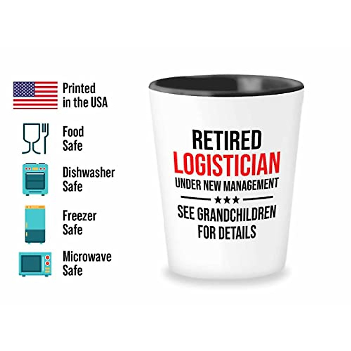Flairy Land Logistician Shot Glass 1.5oz - Retired logistician - Logistics Coordinator Logistician Logistics Manager Appreciation Gifts