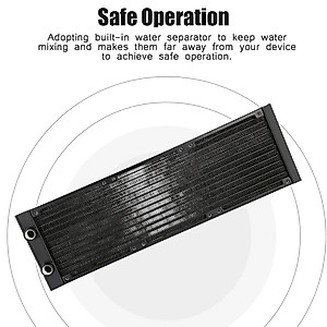 12 Pipe Heat Exchanger Radiator, Liquid Cooler with Water Separator, G1/4Thread Copper Fin Water Cooler Tube for PC CPU Water Cool System Computer(360mm)