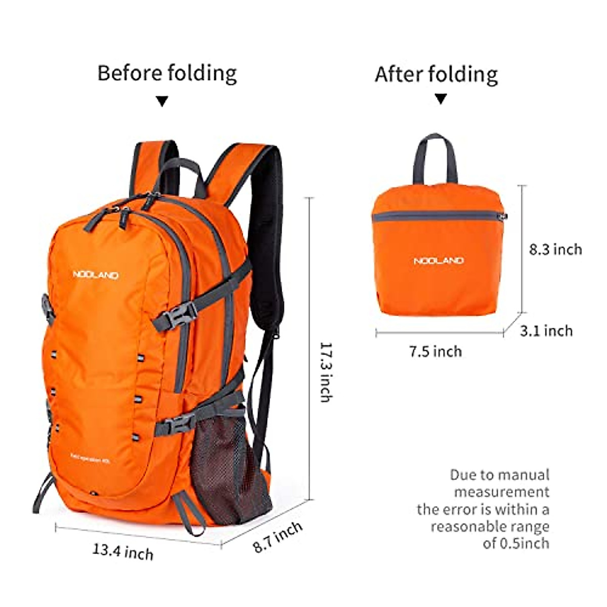 Sharkborough Daypack Backpacks, Orange, 40 Long