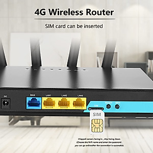 KuWFi 4G LTE Router with SIM Card Slot, Unlocked 4G WiFi Router with External Antennas, Industrial Wireless CPE Internet Routers for Home/Office, Work with AT&T and T-Mobile