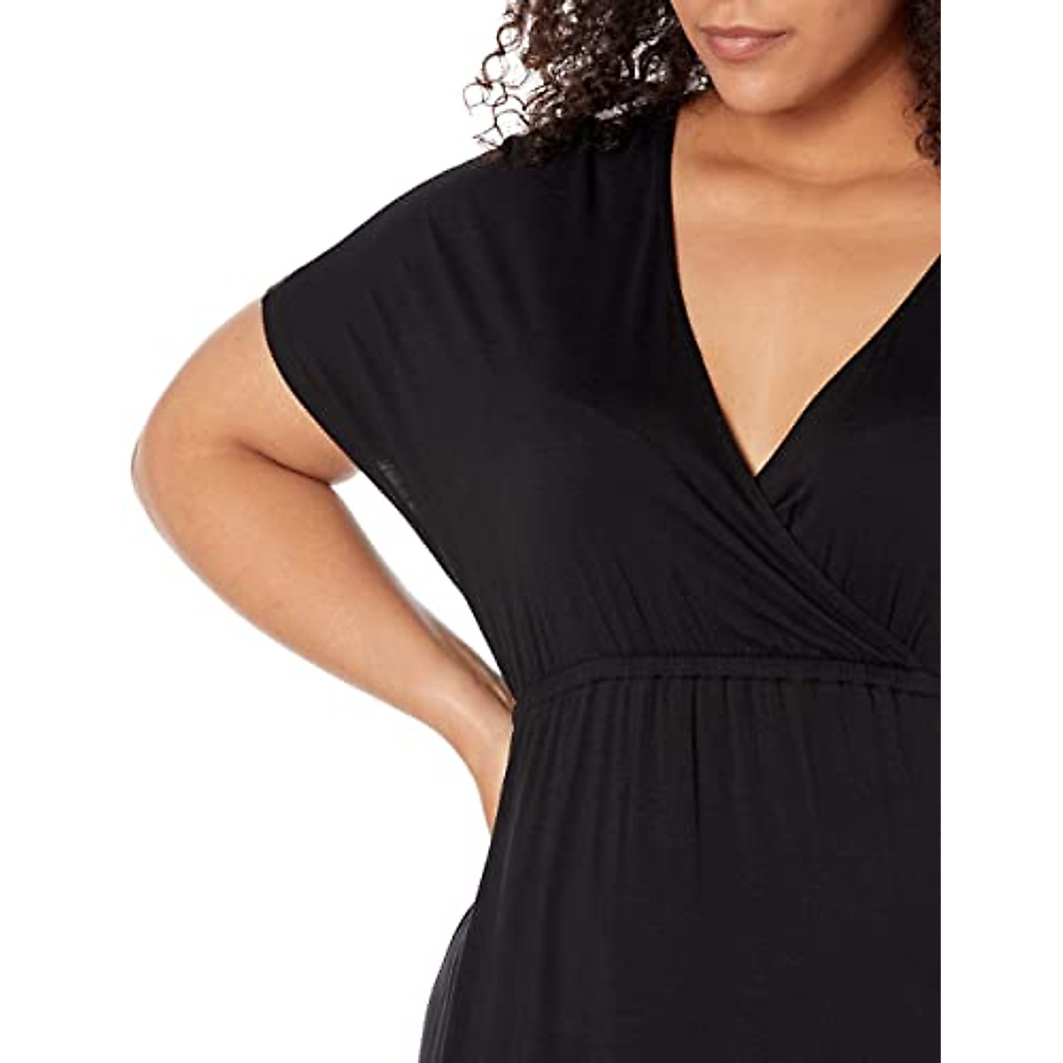 Amazon Essentials Women's Waisted Maxi Dress (Available in Plus Size), Black, 1X