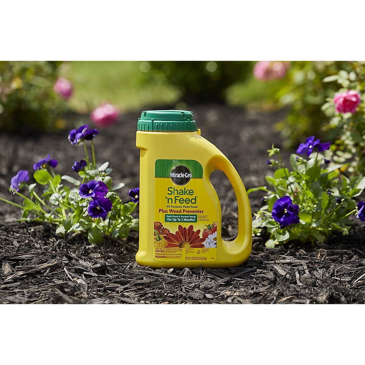 Miracle-Gro 1038361 Shake 'N Feed All Purpose Plant Food Plus Weed Preventer1, 4.5 lb