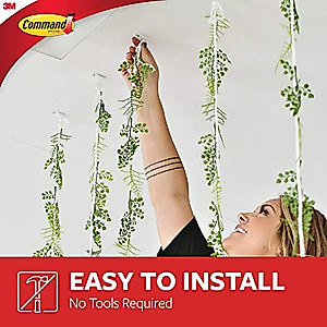 Command 17008-ES Ceiling 9 Hooks, 12 Foam Strips per, White