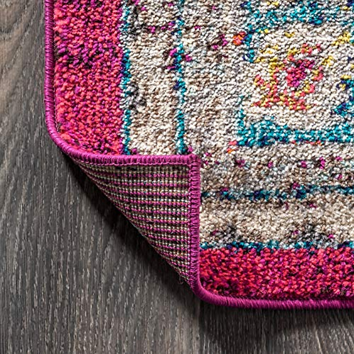 JONATHAN Y Bohemian Flair Boho Medallion Area-Rug, Vintage Bedroom, Kitchen, Living Room, 5 X 8, Pink/Cream, BMF102B-5