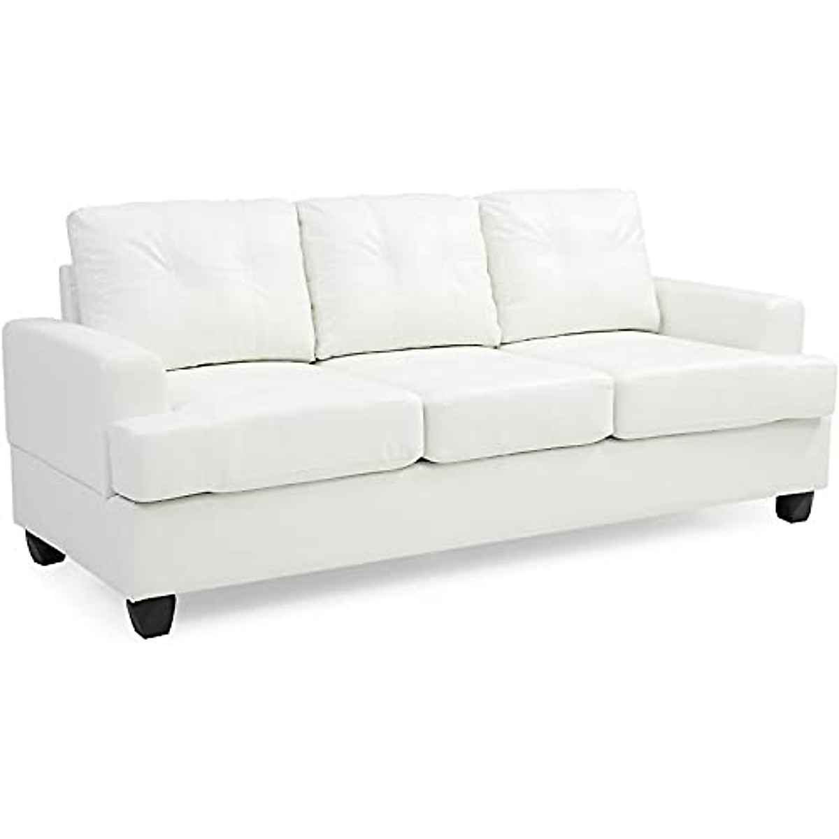 Glory Furniture Sandridge Faux Leather Sofa in White