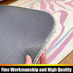 NIOKIT Modern Luxury Area Rug Non Slip Washable Thick Plush Throw Runner Rugs for Kids Bedroom,Living Room,Cute Heart-Shaped Hallway Floor Mats Low Pile Soft Irregular Bedside Carpet 2.6 x 6.6 Feet