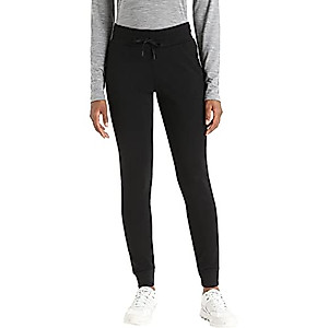 Icebreaker Merino Wool Crush Women’s Joggers Sweatpants - Comfy, Warm Women’s Lounge Pants with Pockets, Relaxed Fit, Drawstring Waist, Ribbed Cuffs - Premium Winter Clothes - Medium, Black