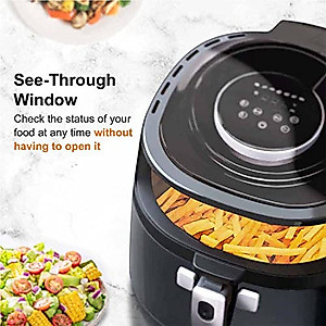 MAISON HUIS 8QT Latest Model Air Fryer with Detachable Propeller Shaft & Viewing Window, LED Digital Touch Screen Adjustable Temperature Control with 7 Presets Functions, 1700W