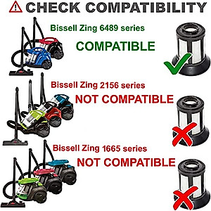 HQRP 2-Pack Dirt Cup Filter Assembly compatible with Bissell 6489, 64892, 64894 Bagless Canister Vacuum Cleaner, parts 203-1772 and 203-1532 Replacement