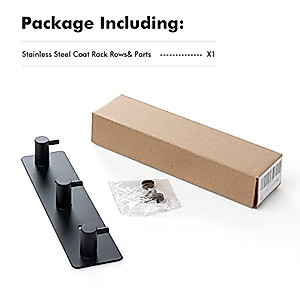 Bathroom Towel Hook Rack Coat Hook Row Hook 304 Stainless Steel,Wall Organizer for Bedroom,Towel Hooks for Bathrooms,Door Hooks for Hanging (Black1)