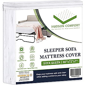 Hudson Comfort Sleeper Sofa Bed Cover, Waterproof On Top, Microfiber Comfortable Fabric, Sofa Mattress Fitted Sheet (Sofa Queen 60x72)